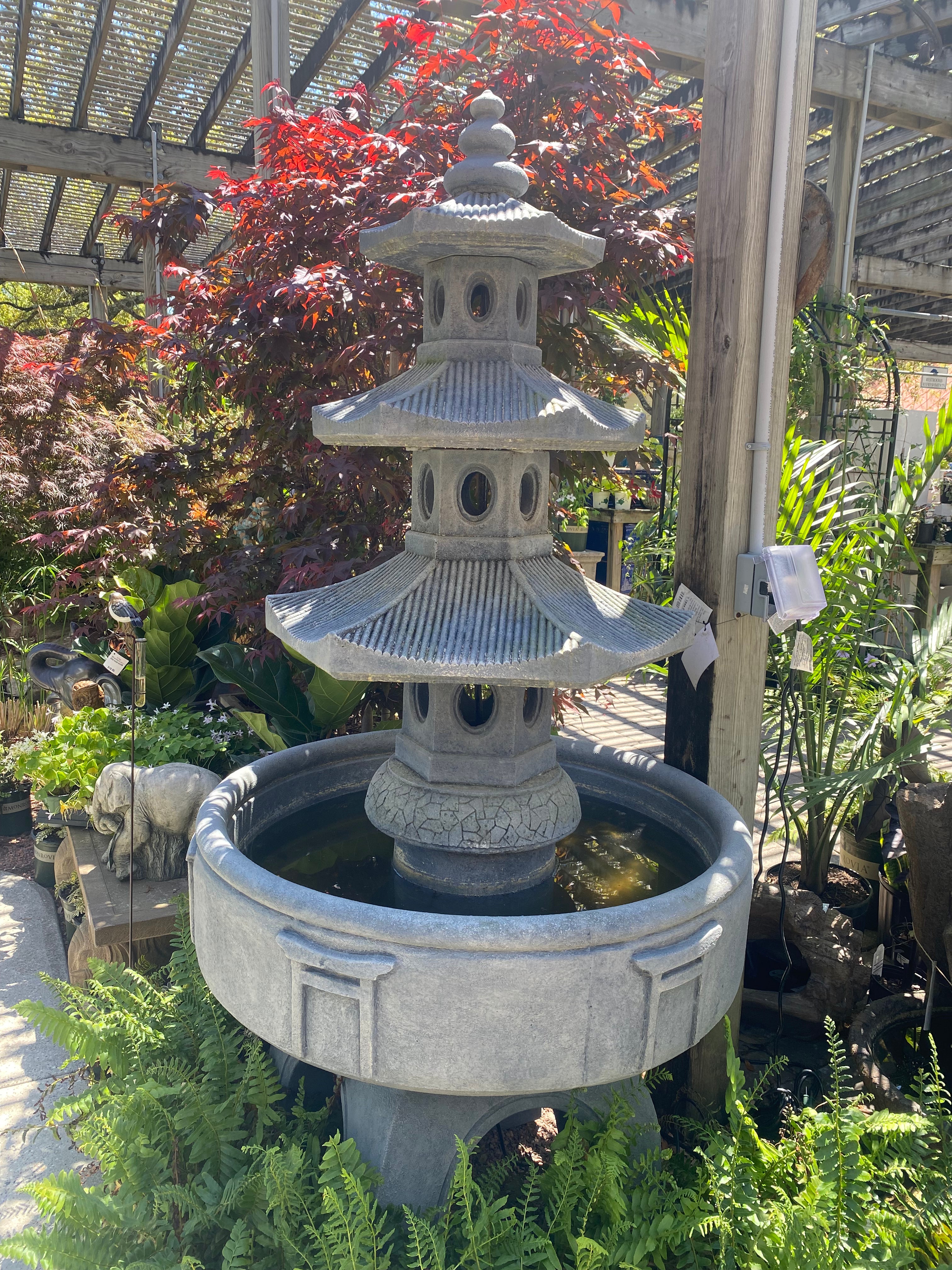 Three Tier Pagoda Fountain – True Blue Nursery
